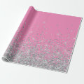 Glitter glam diamond sparkle rhinestone bling pink wrapping paper | Zazzle