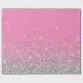 Glitter glam diamond sparkle rhinestone bling pink wrapping paper | Zazzle