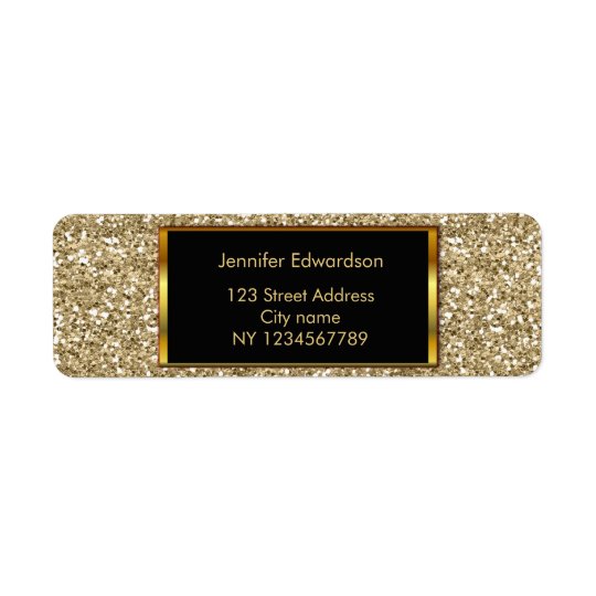 Glitter gold bling classy return address label | Zazzle.com