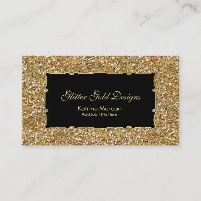 Glitter Gold Elegance Business Cards | Zazzle