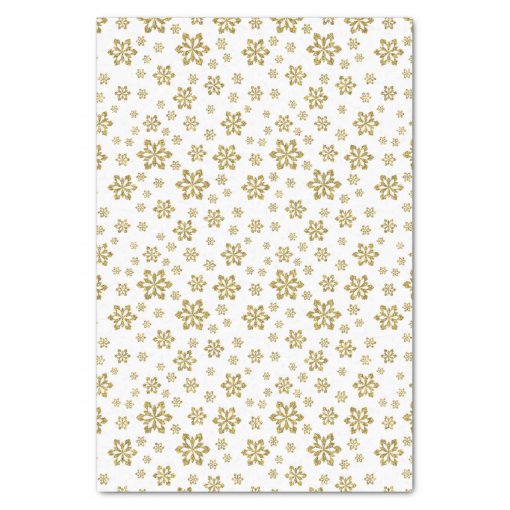 Glitter Gold Snowflakes on White Tissue Paper | Zazzle