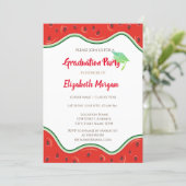 Glitter Graduation Cap,Watermelon Graduation Invitation | Zazzle