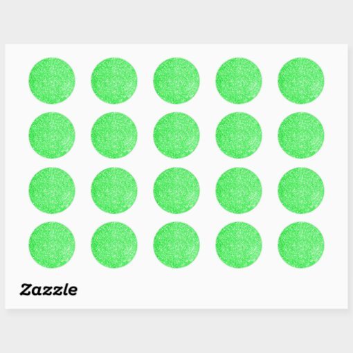 Glitter Green Classic Round Sticker | Zazzle