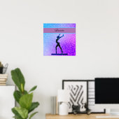 Glitter Gymnastics Beam Blue and Purple Poster | Zazzle
