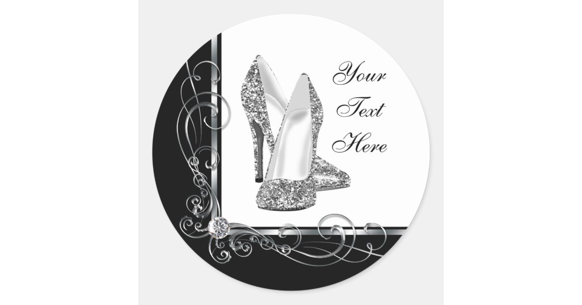 Glitter High Heel Shoe Stickers | Zazzle