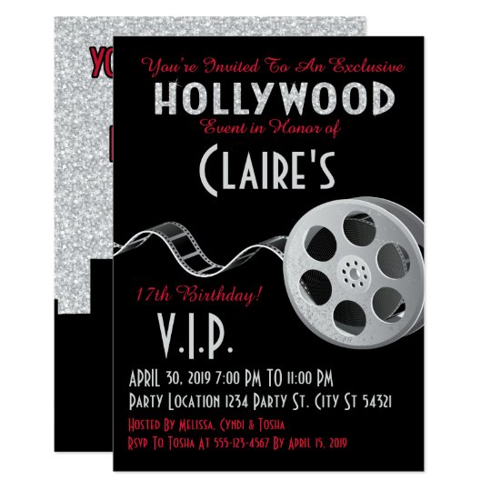 Glitter, Hollywood Glam Party Invitations | Zazzle.com