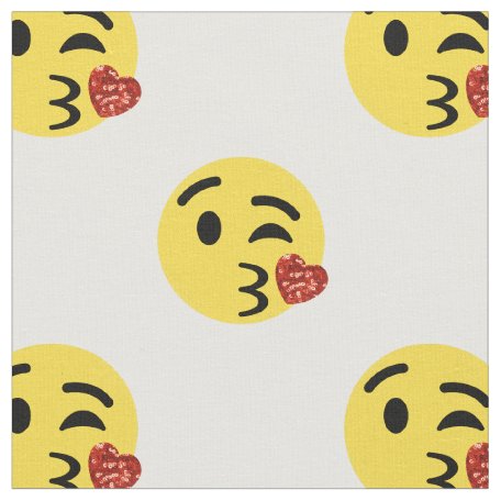 Stitch Emoji Pattern Fabric | Zazzle.com