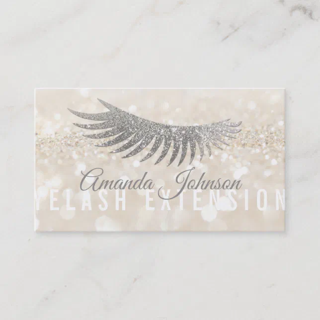 Glitter Lash Eyelash Extensions Cream Card | Zazzle