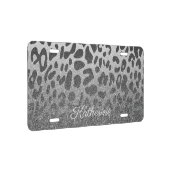 Glitter Leopard Print License Plate | Zazzle