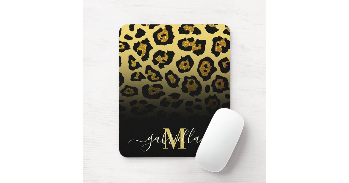 Glitter Leopard Print Mouse Pad | Zazzle
