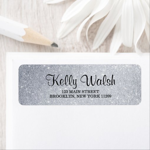 Glitter Lights Sweet 16 Return Address Labels | Zazzle