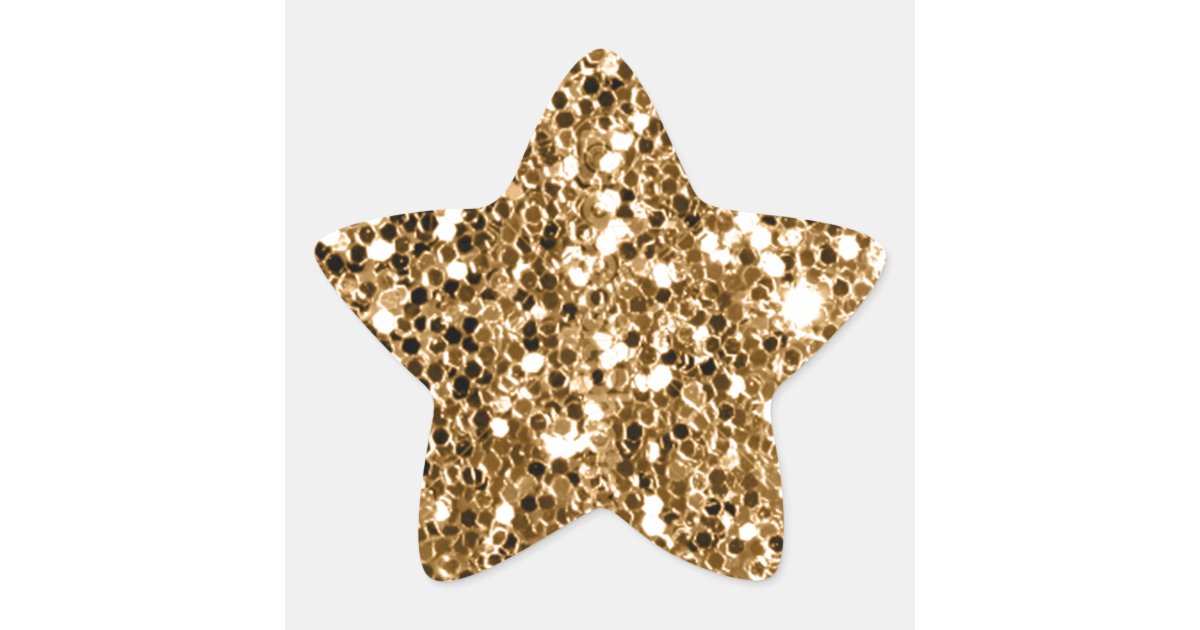 Glitter Look Solid Gold Sparkle Star Sticker | Zazzle