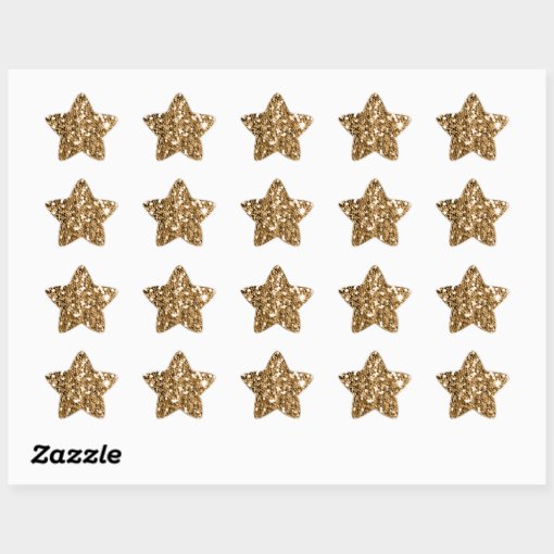 Glitter Look Solid Gold Sparkle Star Sticker | Zazzle