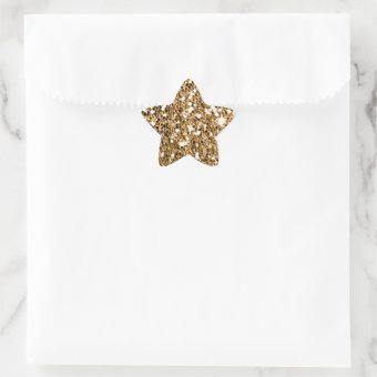 Glitter Look Solid Gold Sparkle Star Sticker | Zazzle