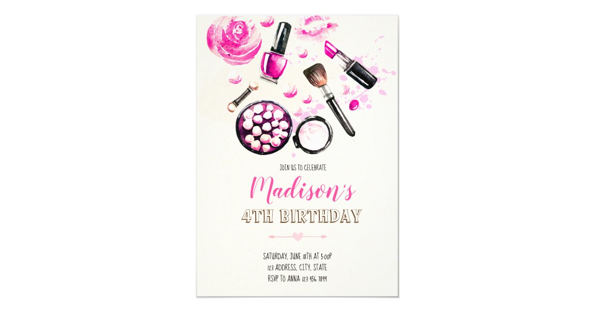 Glitter makeup invitation | Zazzle.com