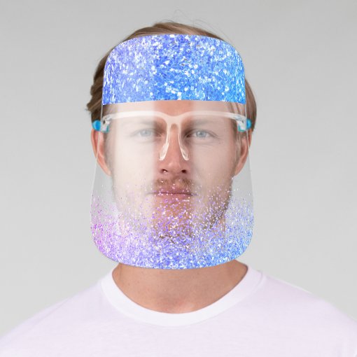 Glitter Mermaid Blue Sparkle & Shimmer Face Shield | Zazzle
