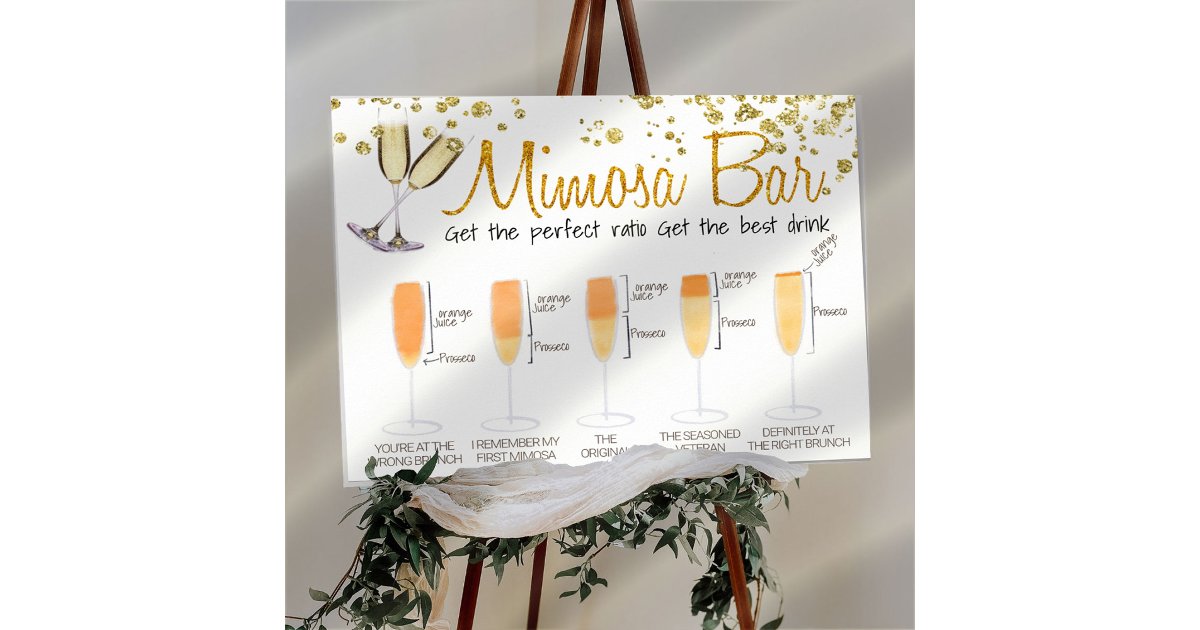 Glitter Mimosa Bar Bridal brunch Sign | Zazzle