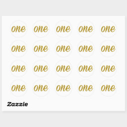 Glitter Number ONE (1) Classic Round Sticker | Zazzle