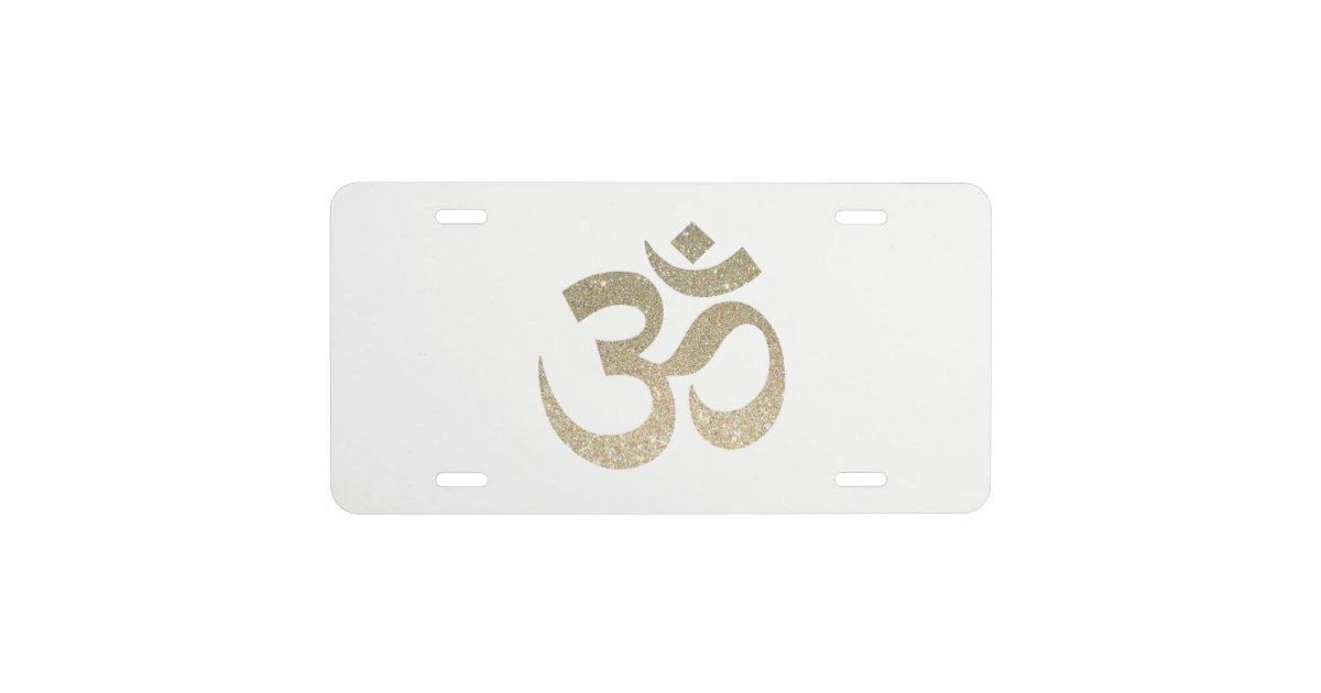 Glitter Om Symbol License Plate | Zazzle