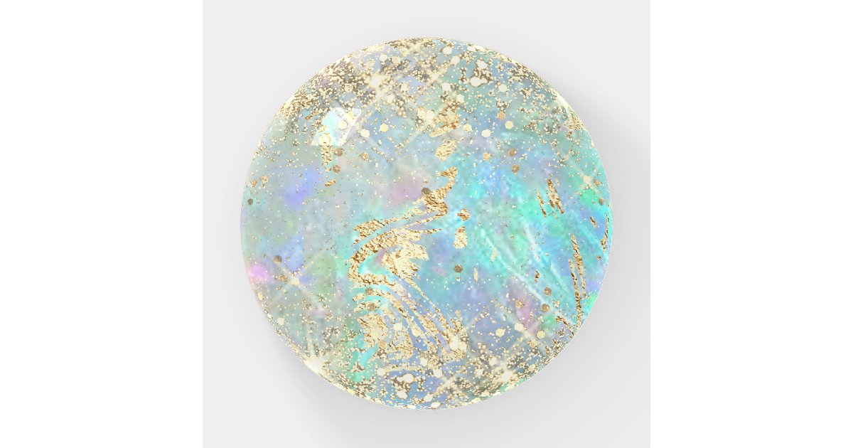 glitter opal background paperweight | Zazzle