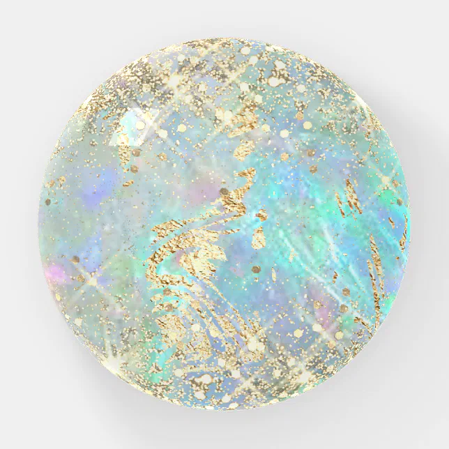 glitter opal background paperweight | Zazzle