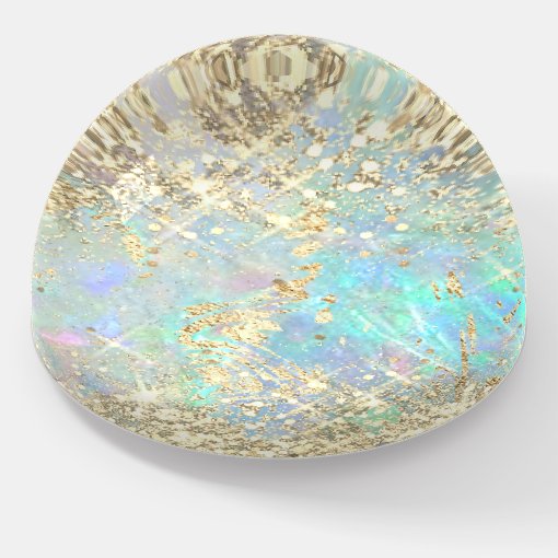 glitter opal background paperweight | Zazzle