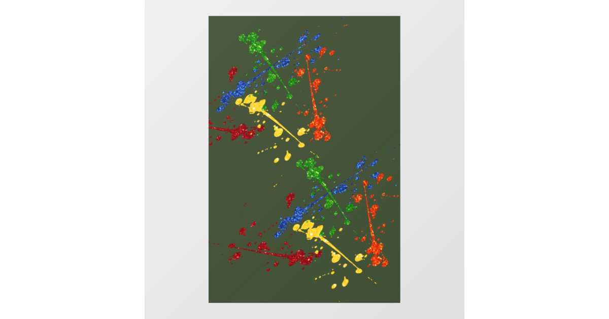 Glitter Paintball Party Paint Splatter Window Cling | Zazzle