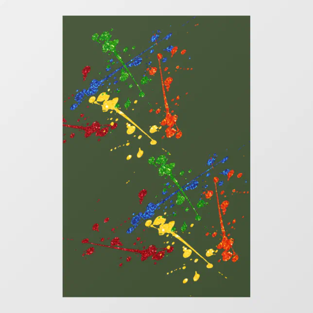 Glitter Paintball Party Paint Splatter Window Cling | Zazzle