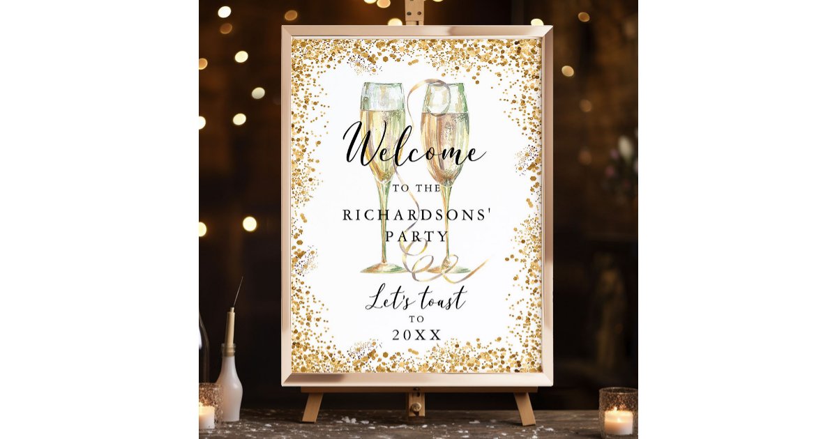 Glitter Party Welcome Sign | Zazzle