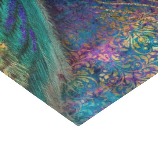 Glitter Peacocks Elegant Feathers Pink Decoupage Tissue Paper | Zazzle