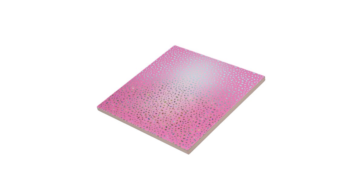 Glitter Pink Cheetah Print Ceramic Tile | Zazzle