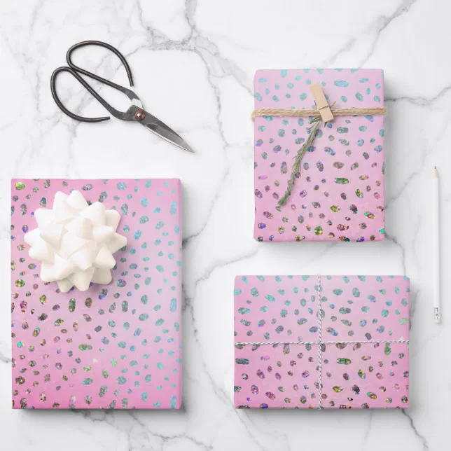 Glitter Pink Cheetah Print Wrapping Paper Sheets | Zazzle