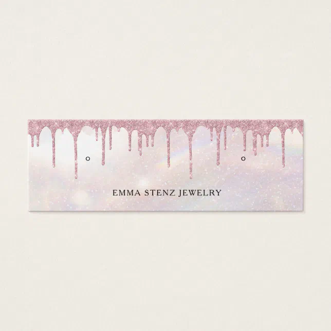 Glitter Pink•Earring Hoops Studs Mini Display Card | Zazzle