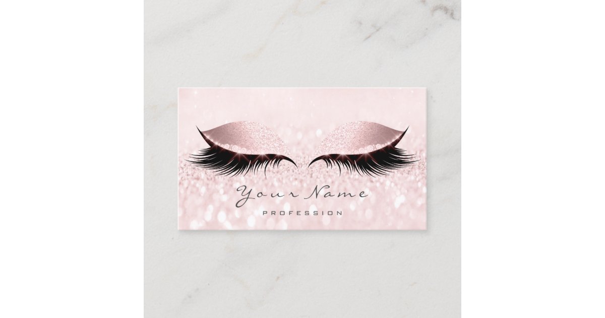 Glitter Pink Loyalty Card Makeup Artist Lashes 10 | Zazzle