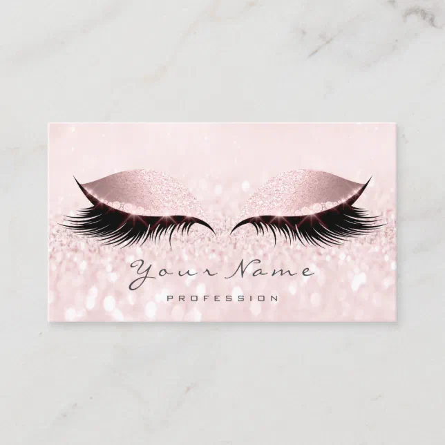 Glitter Pink Loyalty Card Makeup Artist Lashes 10 | Zazzle