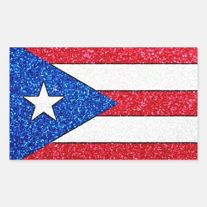 Glitter Puerto Rico flag rectangle stickers | Zazzle.com