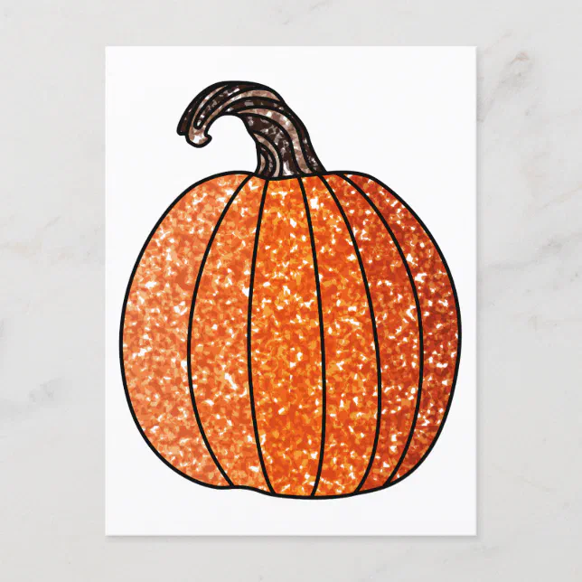 Glitter Pumpkin Postcard | Zazzle