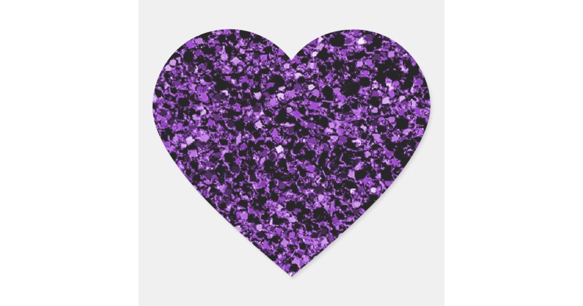 Glitter purple heart sticker | Zazzle