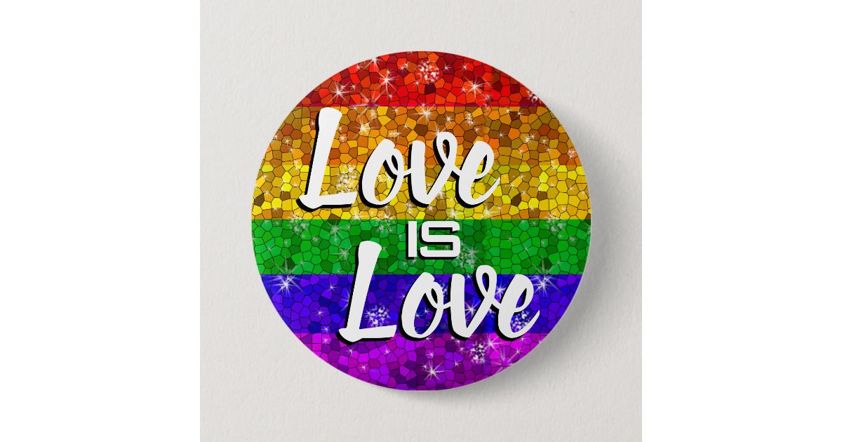 Glitter Rainbow Flag Marriage Equality Gay Pride Button | Zazzle