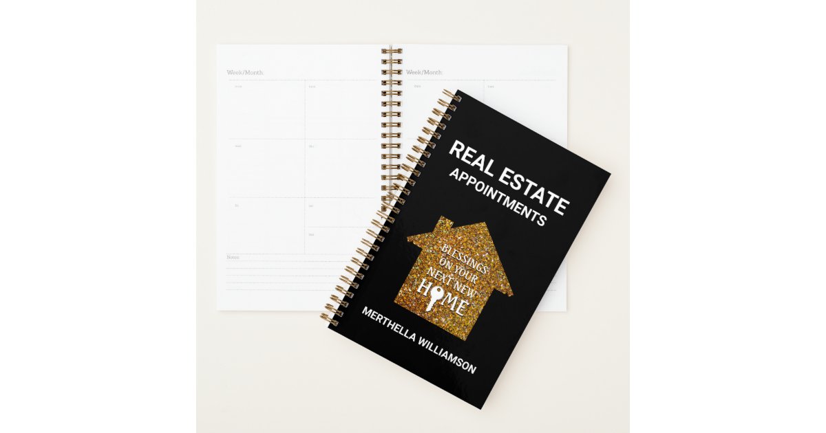 Glitter REAL ESTATE Appointments Planner | Zazzle
