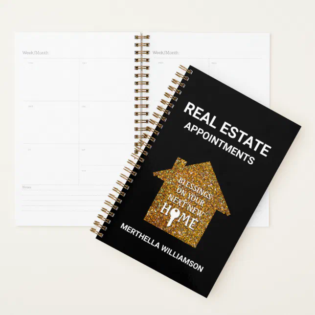 Glitter REAL ESTATE Appointments Planner | Zazzle