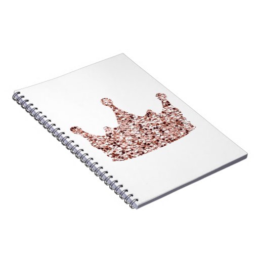 Glitter Rose Gold Crown Clipart Queen ClipartCrown Notebook | Zazzle