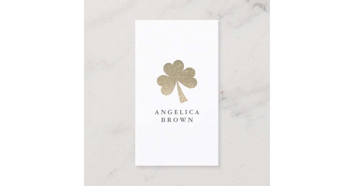 Glitter Shamrock Business Card | Zazzle