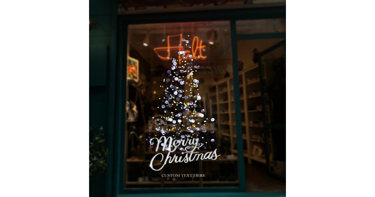 Glitter Silver Christmas Tree Storefront Decor Window Cling | Zazzle Glitter Silver Christmas Tree Storefront Decor Window Cling | Zazzle