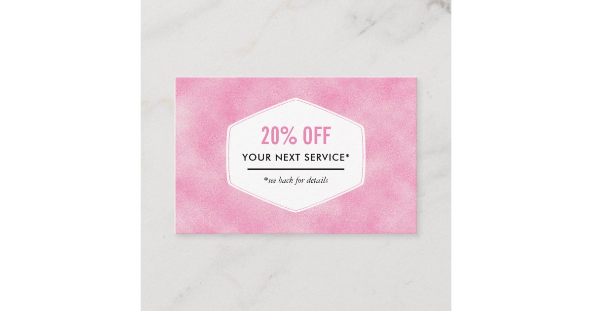 Glitter small business promotional discount card | Zazzle