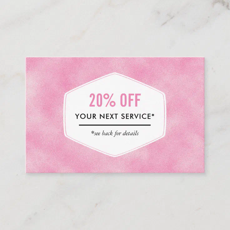 Glitter small business promotional discount card | Zazzle