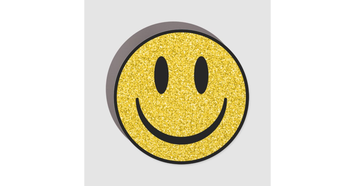 Glitter Smile Face Car Magnet | Zazzle