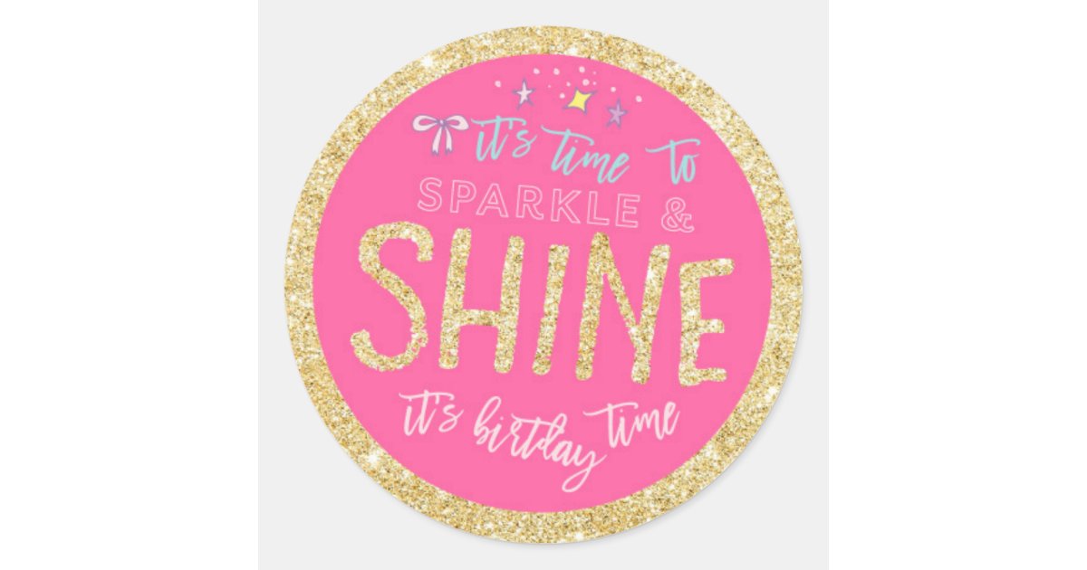 Glitter Sparkle Birthday Sticker | Zazzle