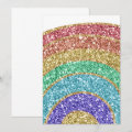 Glitter Sparkle Gold Rainbow Card | Zazzle
