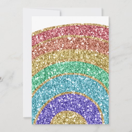 Glitter Sparkle Gold Rainbow Card | Zazzle